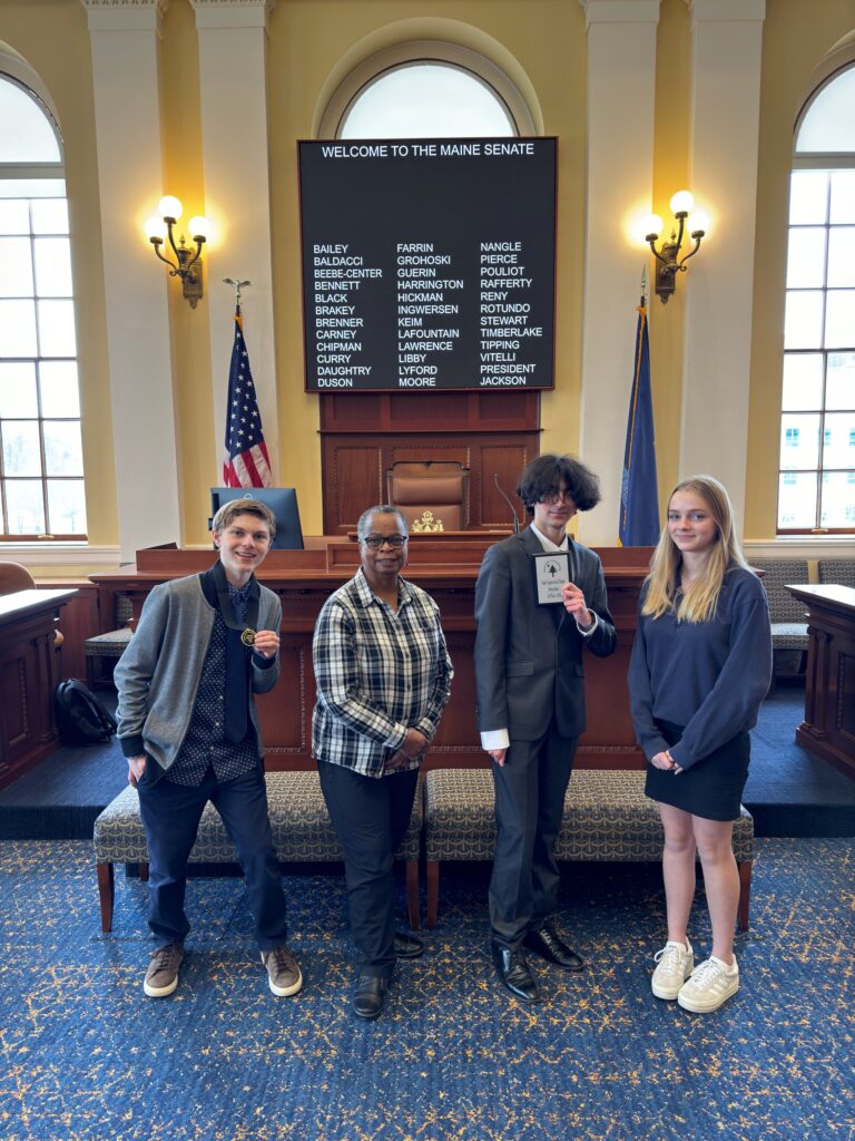 Sen. Duson welcomes Deering High School debaters to the State House ...