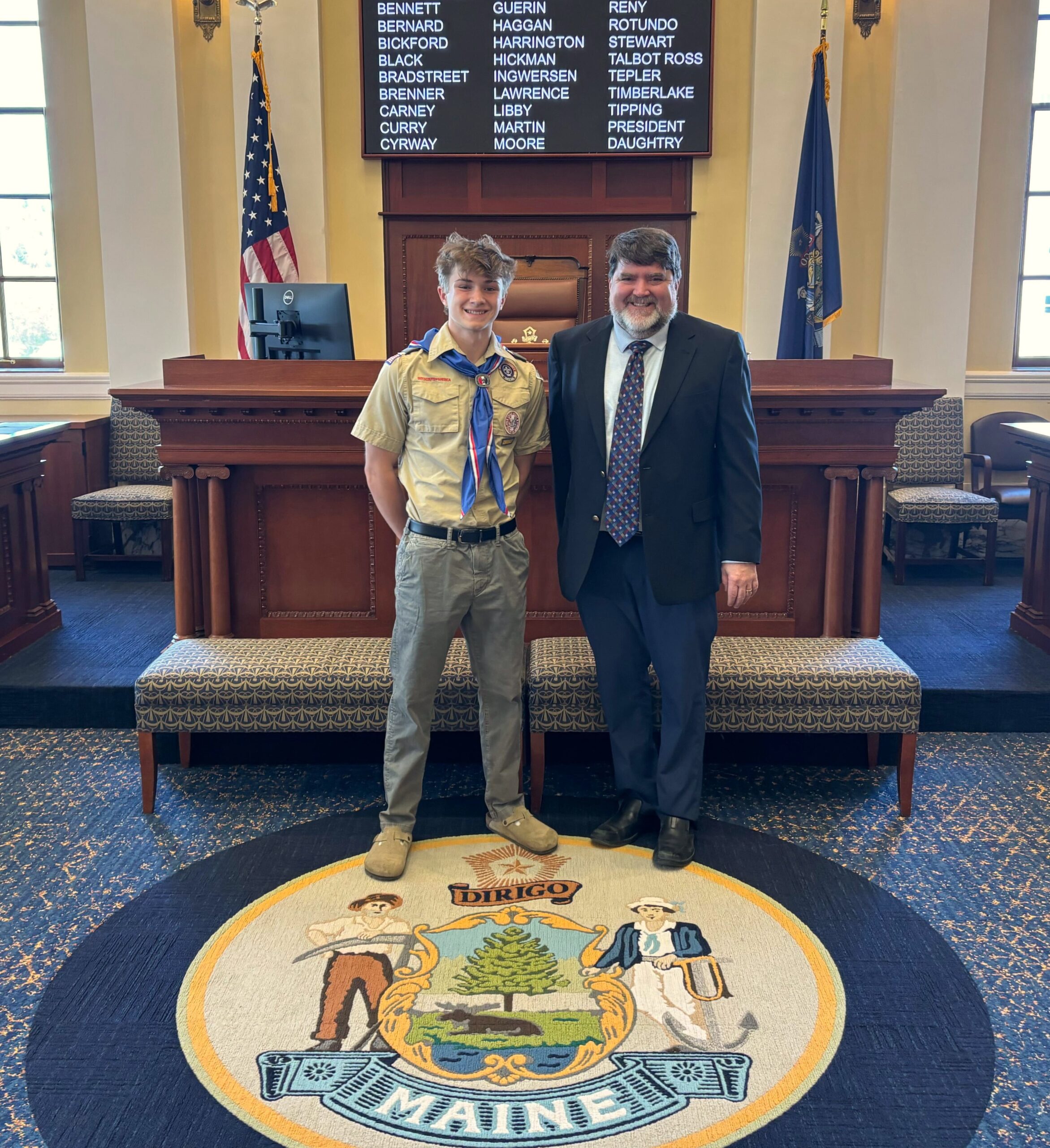 Sen. Curry welcomes Eagle Scouts Aidan Howard and Owen Mailloux to the ...