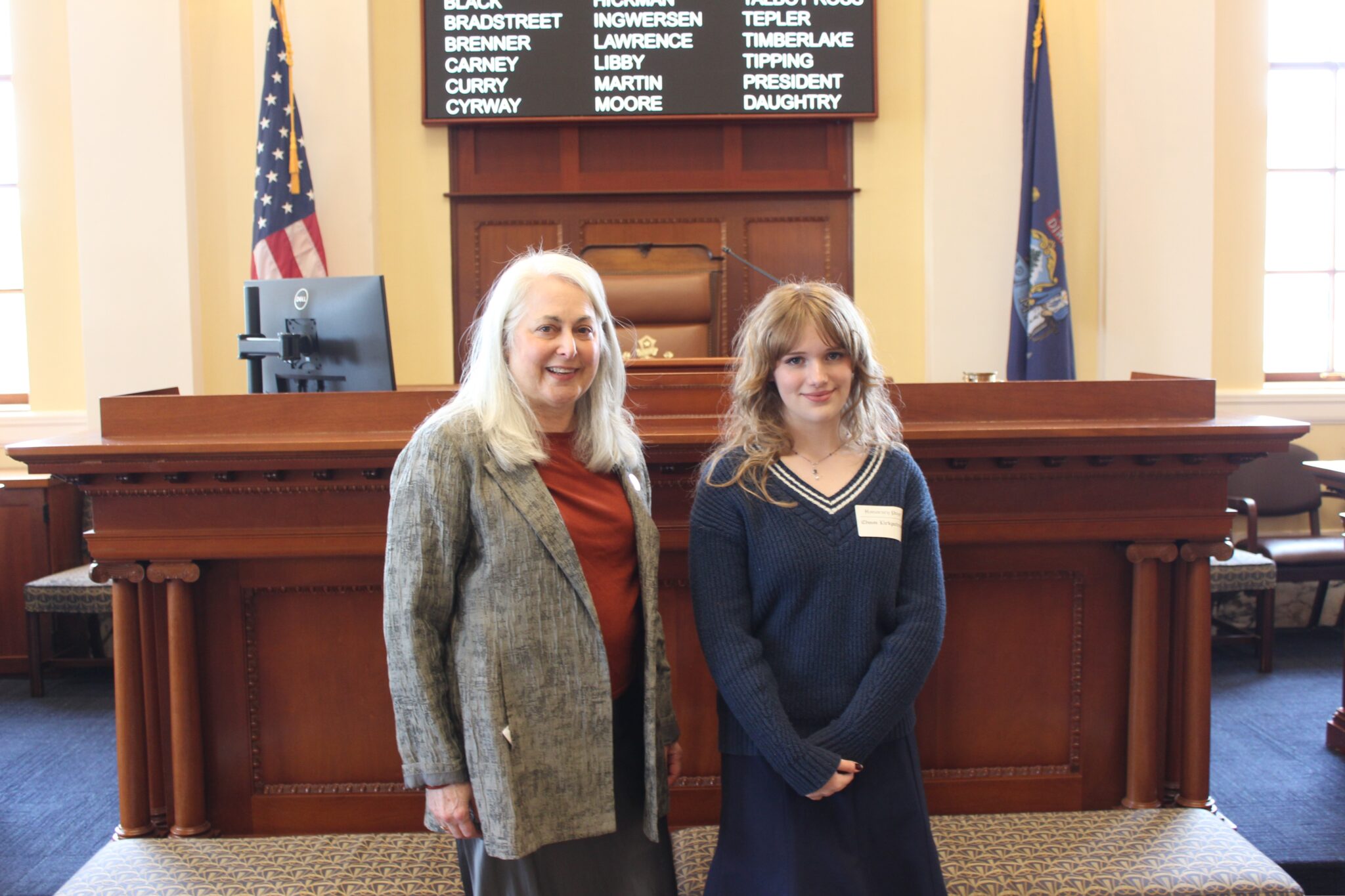Sen. Denise Tepler welcomes Maine Arts Academy student to the Maine ...